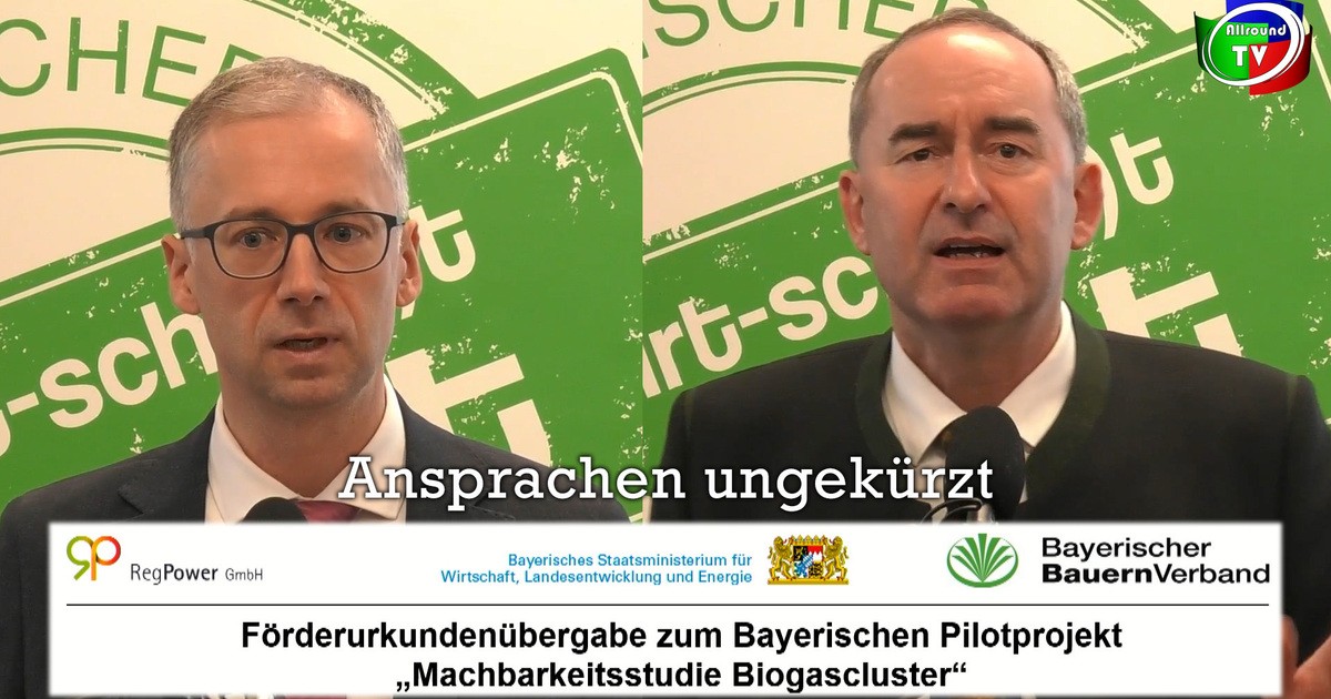 Förderurkundenübergabe „Machbarkeitsstudie Biogascluster“ – Ansprachen ...